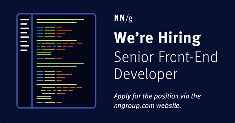 Job Opening Senior Front End Developer Full Time Remote