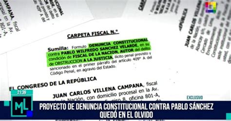 Existía Un Proyecto De Denuncia Constitucional Contra Pablo Sánchez