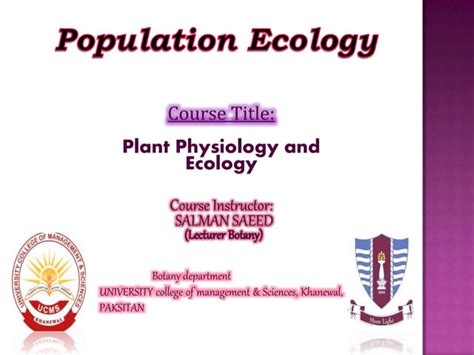 Population Ecology Lecture By Salman Saeed Ppt