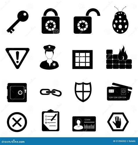 Security And Safety Icon Set Stock Vector Illustration Of Drawing