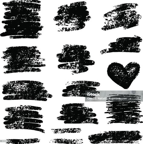 손으로 그린 추상 검은 페인트 브러쉬 선 상자 테두리 벡터 도형 흰색 배경에 고립 된 프레임의 집합입니다 0명에 대한 스톡 벡터 아트 및 기타 이미지 Istock