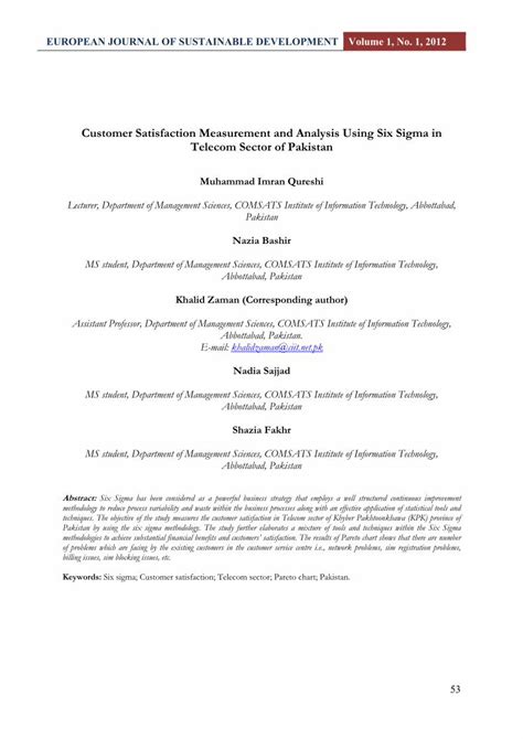 Pdf Customer Satisfaction Measurement And Analysis Using Six Dokumen Tips