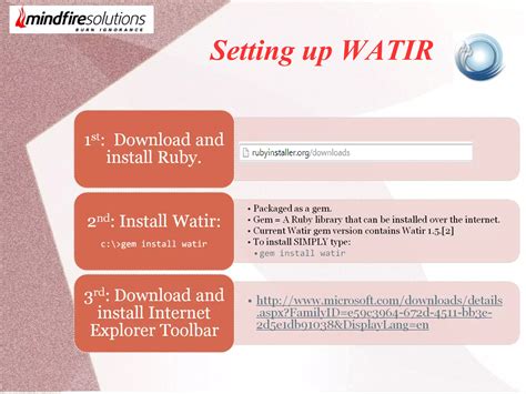 Introduction To Ruby Watir Web Application Testing In Ruby Ppt