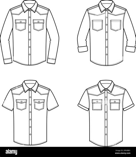 Shirt Cad Detail Stock Vector Images Alamy