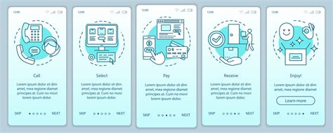 Online Shopping Onboarding Mobile App Page Screen With Linear Concepts