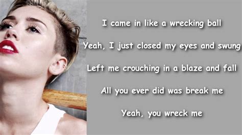 Miley Cyrus Wrecking Ball Full Lyrics