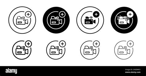 Add Video Icon Vector Logo Set Collection For Web App Ui Stock Vector