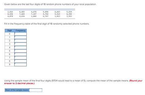 Solved Given Below Are The Last Four Digits Of 18 Random