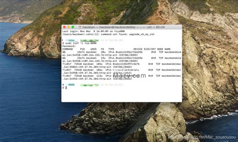 如何在mac系统上查看端口占用和释放端口的情况？mac查看端口占用 Csdn博客
