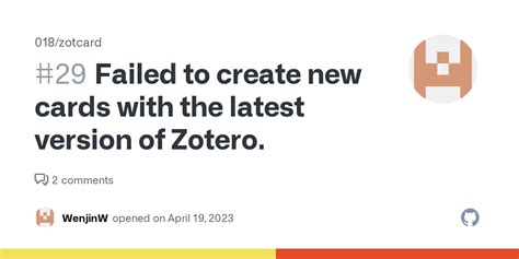Failed To Create New Cards With The Latest Version Of Zotero · Issue 29 · 018zotcard · Github