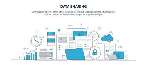 vector illustration of data sharing and cloud security stock vector illustration of data copy