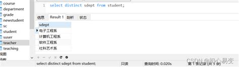 mysql 实验8 单表查询练习 初心易变的博客 csdn博客 mysql查询在1970年1月1日之前出生的男教师信息