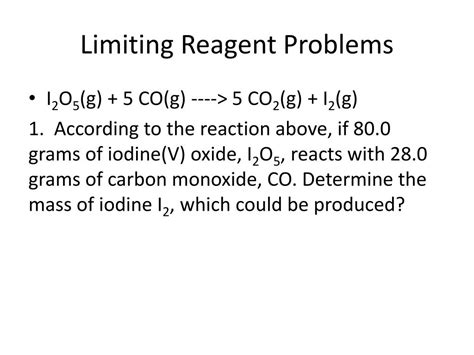 PPT Limiting Reagent Problems PowerPoint Presentation Free Download