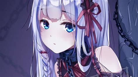배경 화면 애니메이션 소녀들 원작자 쇠사슬 은 머리카락 파란 눈 1920x1080 Yusufepik 2032685 배경 화면 Wallhere