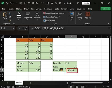 HLOOKUP Function In Excel