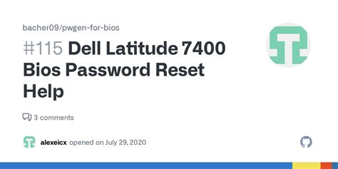 Dell Latitude 7400 Bios Password Reset Help · Issue 115 · Bacher09