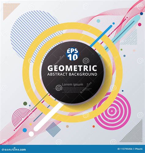 Abstract Colorful Color Circle Geometric Pattern Design And Back Stock Vector Illustration Of