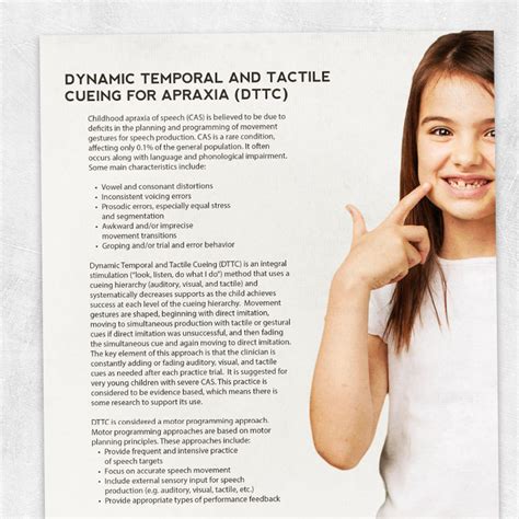 Dynamic Temporal And Tactile Cueing For Apraxia Adult And Pediatric