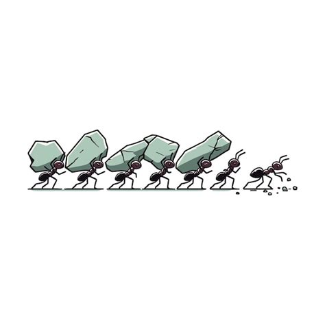 Premium Vector Line Of Ants Marching In Single File Each Carrying A
