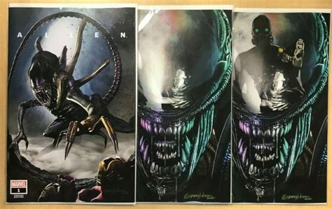 Alien 1 Greg Horn Exclusive 3 Book Set Dress Virgin And Virgin W Space