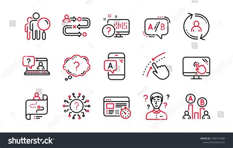 Ux Line Icons Ab Testing Journey Stock Vector Royalty Free 1958124085 Shutterstock