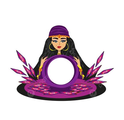 Fortune Teller Woman Fortune Teller Bright Black Vector Fortune Teller