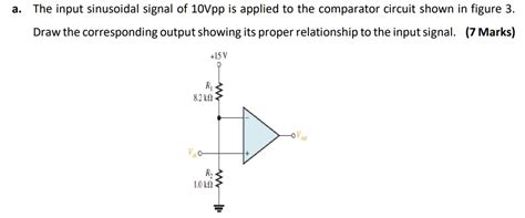 SOLVED The Input Sinusoidal Signal Of Vpp Is Applied To The Comparator Circuit Shown In
