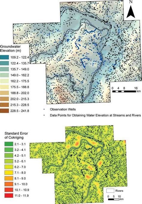 Maps Of Predicted Groundwater Elevations Based On Cokriging Upper