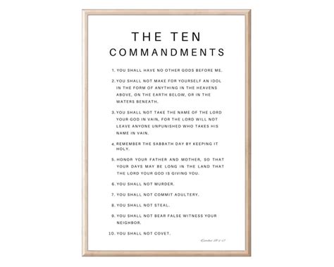 The Ten Commandments Exodus 201 17 Printable Christian Art