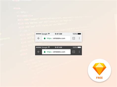Chrome IOS Header Sketch Freebie Freebie Supply