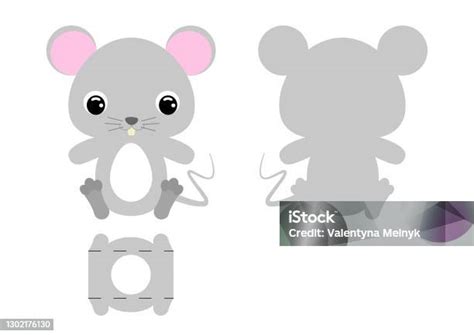 Diy 귀여운 마우스 초콜릿 계란 홀더 템플릿 부활절 달걀소매 종이 상자 인쇄 가능한 색상 구성표입니다 레이저 절단 벡터 템플릿 격리 된 포장 디자인 그림 Diy에 대한