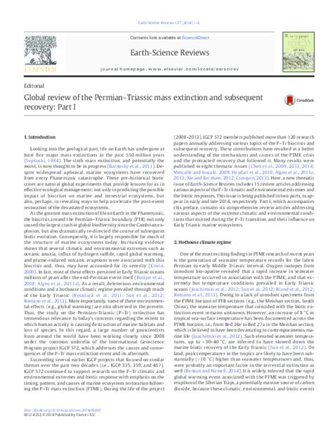 Pdf Global Review Of The Permiantriassic Mass Extinction And