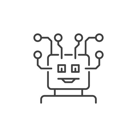 Ai Robot Head Vector Artificial Intelligence Concept Thin Line Icon 23093039 Vector Art At Vecteezy