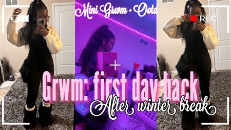 GRWM: First Day Back To School *after winter break* + Outfit Of The Day| Maeva Cloé 💗 - YouTube