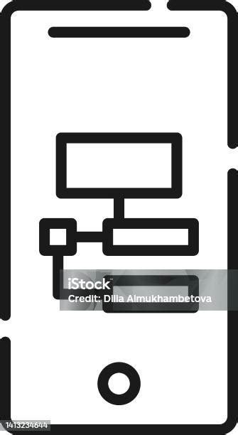 Affichage Du Téléphone Symbole De Ligne Vectorielle Dessinée Dans Un