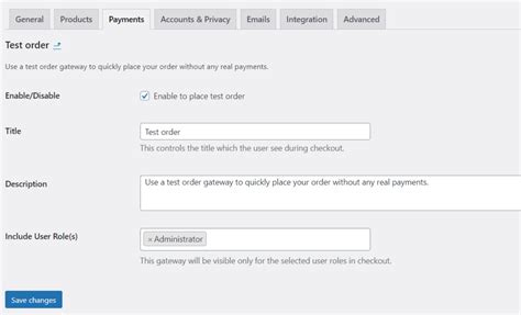 Test Orders Documentation Woocommerce