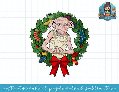 Harry Potter Christmas Dobby Wreath Png Sublimate Digital Inspire