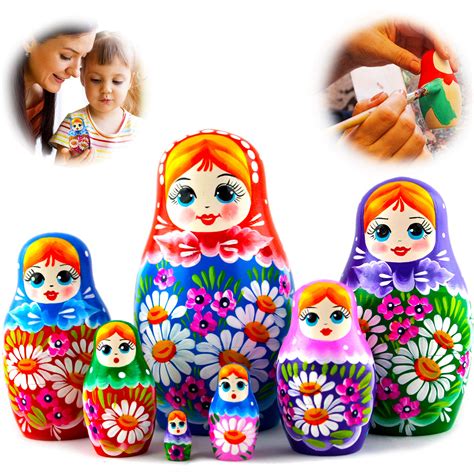 Russian Nesting Dolls Wooden Stacking Dolls 5 Piece Traditional
