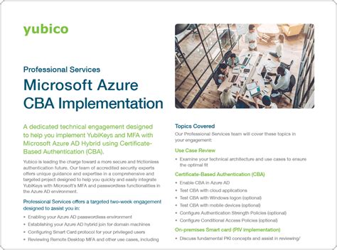 Professional Services Yubico Microsoft Azure Cba Implementation