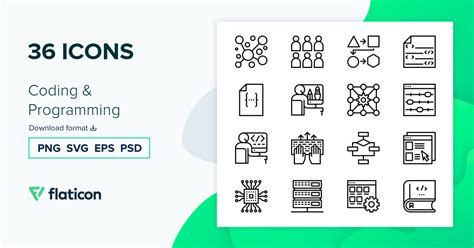 Pacote De ícones Coding And Programming Lineal 36 ícones Svg