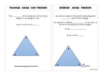 Triangle Angle Sum Theorem And Exterior Angle Theorem By Tamar D Souza