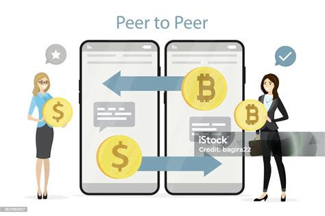 Peer To Peer Business Communication P2p Banner People Send And Receive