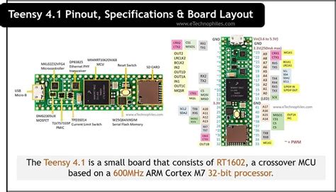 teensy 4 1 pinout specifications and board layout