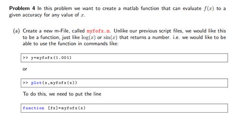 Problem 4 In This Problem We Want To Create A Matlab