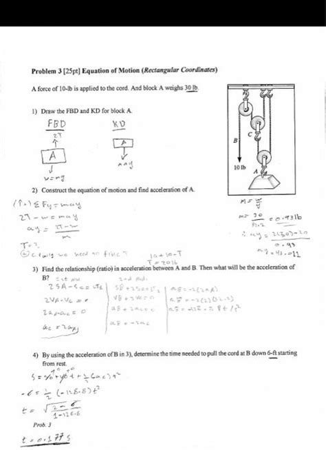 Solved Problem 3 25pt Equation Of Motion Rectangular