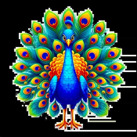 Beautiful Blue Peacock Bird Burung Merak Kartun Sketsa Burung Merak