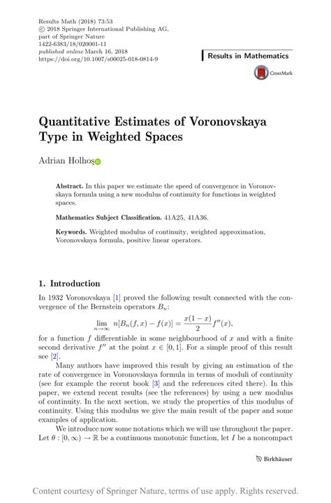 Quantitative Estimates Of Voronovskaya Type In Weighted Spaces Request Pdf