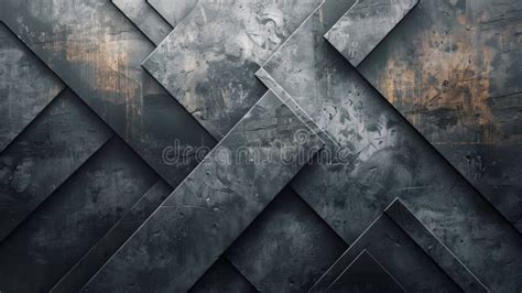 Dark Metal Background With A Geometric Pattern Of Interlocking Panels Stock Illustration