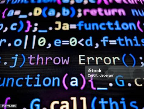 Error In Computer Code Displayed On Pixelated Screen With Colorful