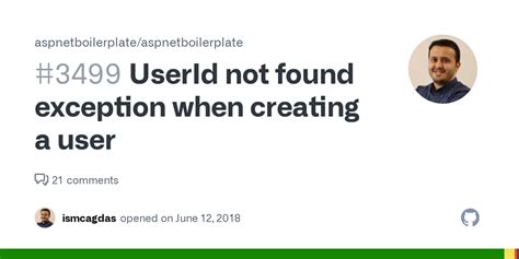 Userid Not Found Exception When Creating A User · Issue 3499